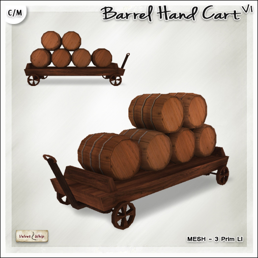 Second Life Marketplace - [V/W] Barrels Hand Cart V1 - Hand pulled ...