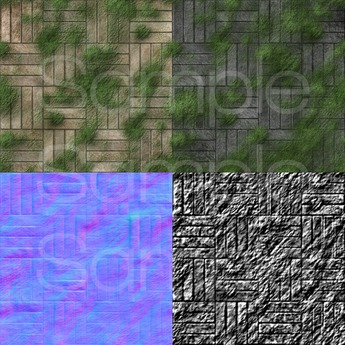Second Life Marketplace - {L} Stone V1-Moss V1-Basketweave Pavers
