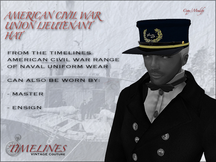 Second Life Marketplace - TVC Union Naval Lieutenant hat