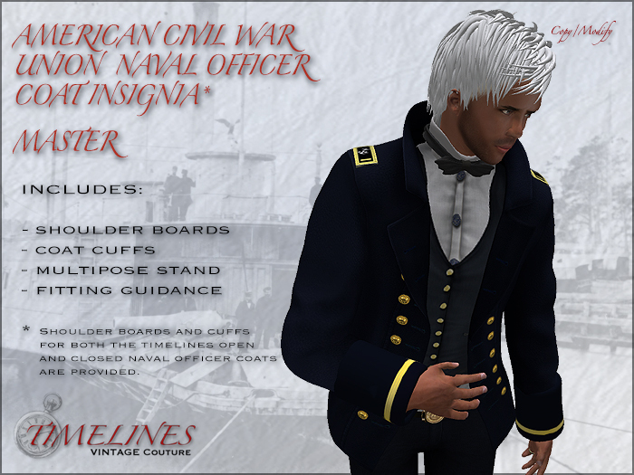 Second Life Marketplace - TVC Union Naval Master cuffs and shoulder boards