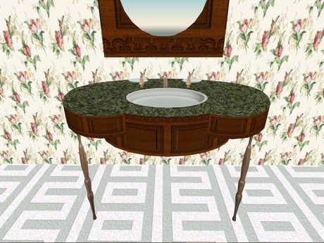Second Life Marketplace - Victorian Bathroom Set [Green Marble]