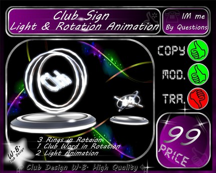 Second Life Marketplace - * Club Sign * Animation Light & Rotation ...
