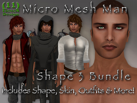 Second Life Marketplace - Micro Mesh Man Shape 3 Bundle - Complete Tiny ...