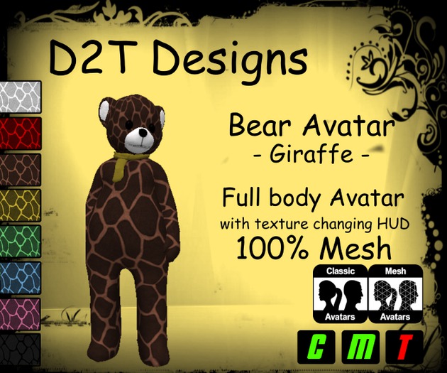 Second Life Marketplace - [D2T OUTLET] Bear Giraffe *FULL AVATAR*