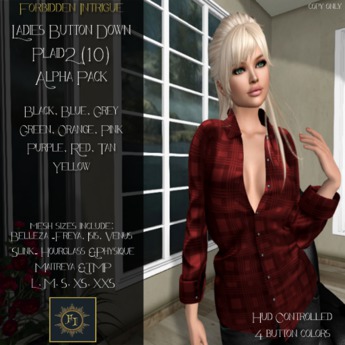 Second Life Marketplace - Forbidden Intrigue - Ladies Button down Demo Sizes