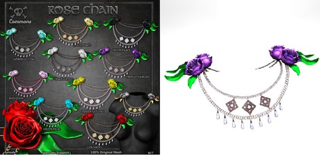 Second Life Marketplace - [The Forge] Rose Chain, WBronze/Teal -CBOX