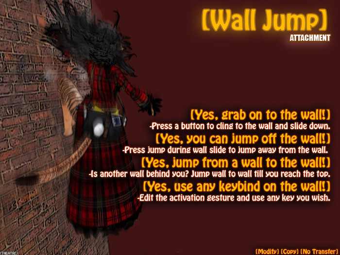 Second Life Marketplace - [Theatre] :: Wall Jump Attachment