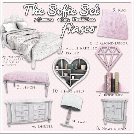 Second Life Marketplace - Fiasco - Sofie Bed PG
