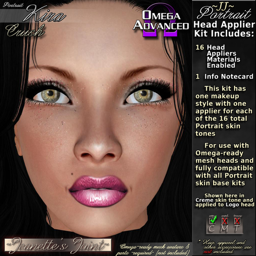 Second Life Marketplace - ~JJ~ Portrait Omega Head Appliers (Kira/crush)