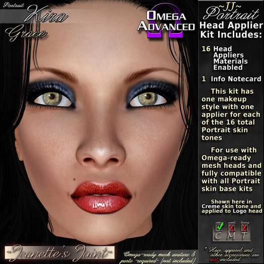 Second Life Marketplace - ~JJ~ Portrait Omega Head Appliers (Kira/grace)