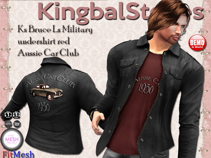 Second Life Marketplace - KS BRUCE LS MILITARY UNDERSHIRT RED AUSSIE CAR