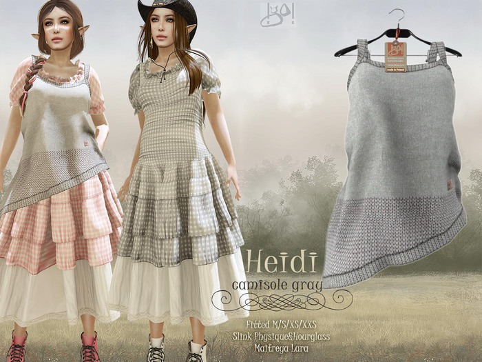 Second Life Marketplace - !gO! Heidi camisole - Gray