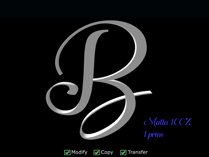 Second Life Marketplace Letra B Mayus