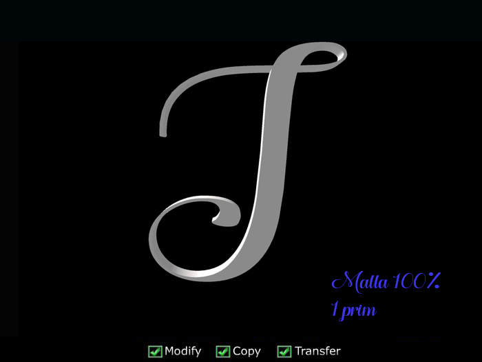 Second Life Marketplace Letra I Mayus
