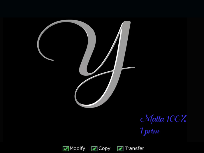 Second Life Marketplace Letra Y Mayus