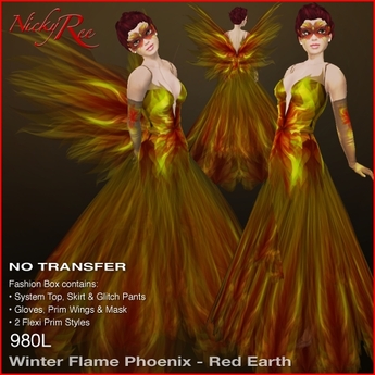 Second Life Marketplace - *NR* Winter Flame Phoenix Red Earth