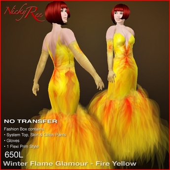 Second Life Marketplace - *NR* Winter Flame Glamour Fire Yellow
