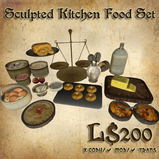 Second Life Marketplace - Shade - Gallery Kitchen Food & Accessory Set