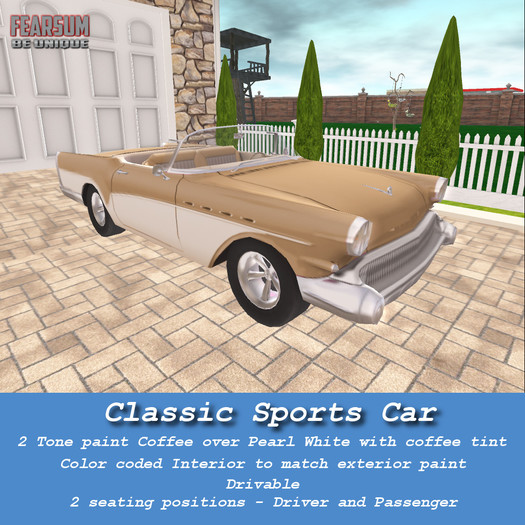 Second Life Marketplace - [F] Classic Car - Coffee - Drivable