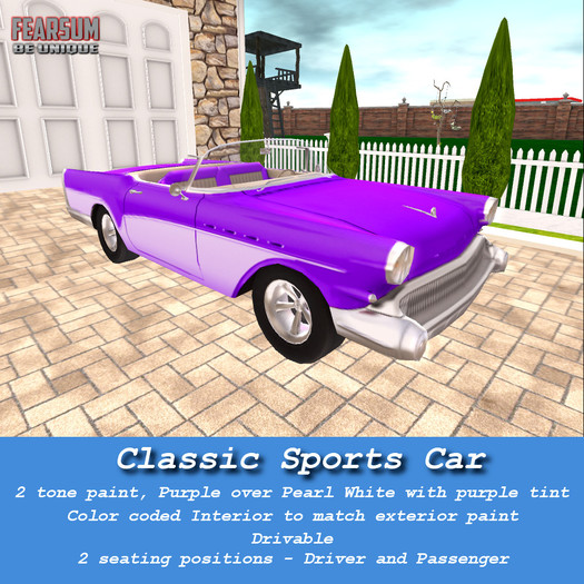 Second Life Marketplace - [F] Classic Car - Grape - Drivable