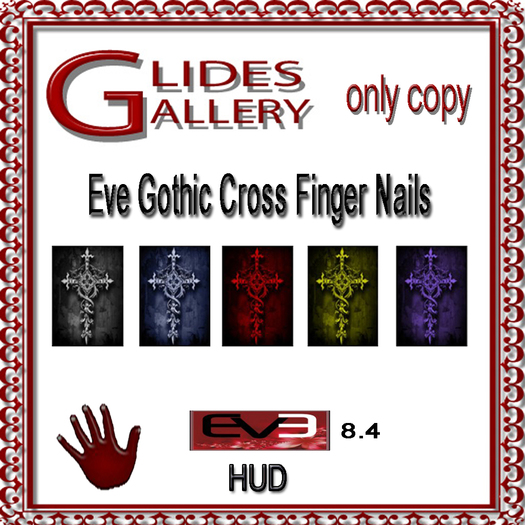 Second Life Marketplace Gothic Cross Eve Finger Nails Hud