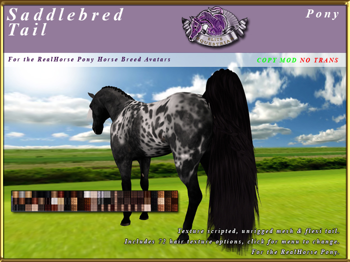 Second Life Marketplace - *E* Saddlebred Tail [BOXED] RH Pony