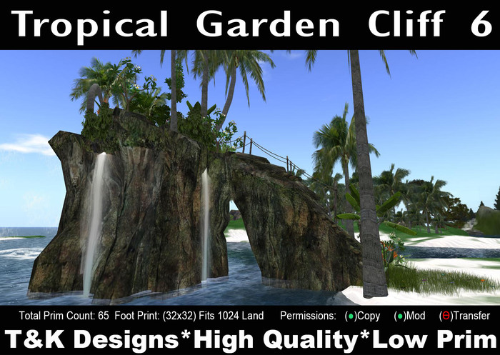 Second Life Marketplace - Cliff Tropical Garden v6 Mesh(22x16)65PCM1899 ...