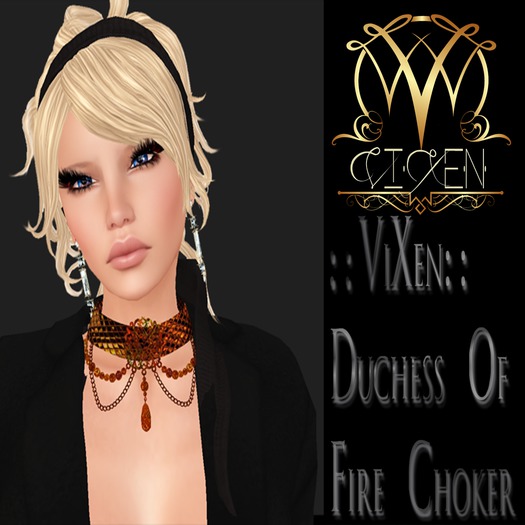 Second Life Marketplace - ::ViXen:: Duchess Of Fire Choker