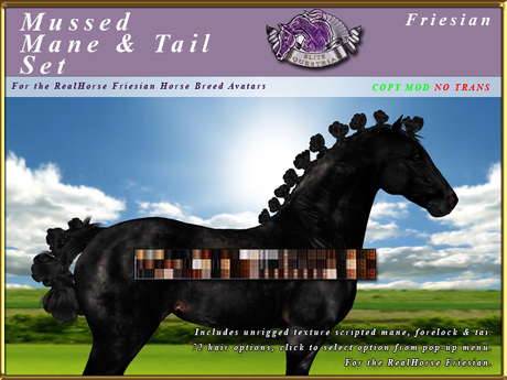Second Life Marketplace - *E* Mussed Mane/Tail Set [BOXED] RH Friesian