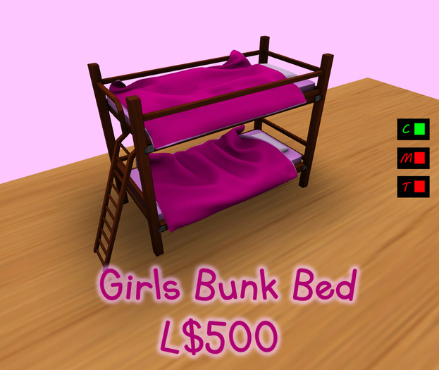 Second Life Marketplace - Girls Bunk Bed (Pink)