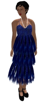 Second Life Marketplace - 1920s - Flappers-Fringe (Blue)