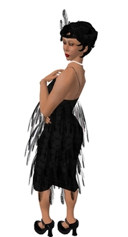 Second Life Marketplace - 1920s - Flappers-Fringe (Black)