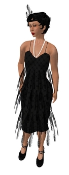 Second Life Marketplace - 1920s - Flappers-Fringe (Black)