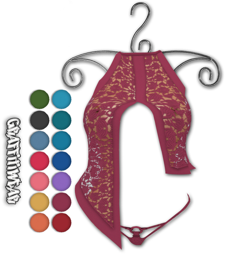 Second Life Marketplace Graffitiwear Bright Embroidered Top And Panties Set