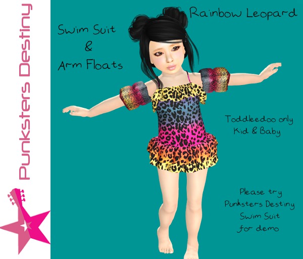 Second Life Marketplace - *PD* Rainbow Leopard Swim Suit -TD-