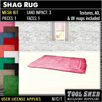 Second Life Marketplace - Tool Shed - Shag Rug Mesh Kit