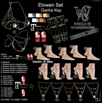 Second Life Marketplace - Wicca's Wardrobe - Elowen (flat) [Rose] [GACHA]
