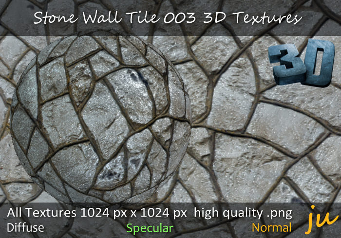 Second Life Marketplace - JU Stone Wall Tile 003 3D Textures Full Perm