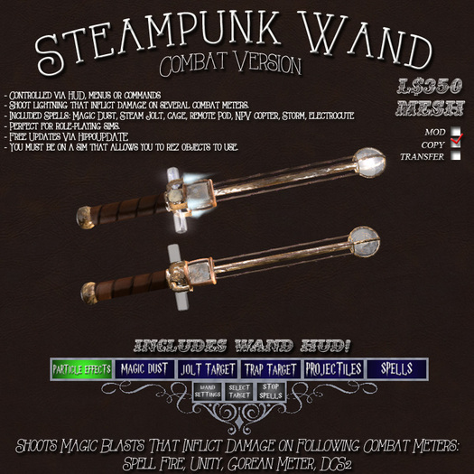 Second Life Marketplace - Steampunk Wand (Combat Version)
