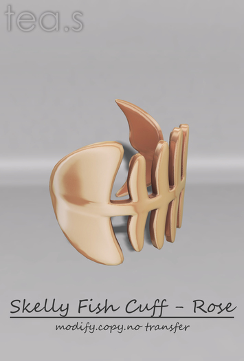 Second Life Marketplace - [tea.s] Skelly Fish Cuff - Rose