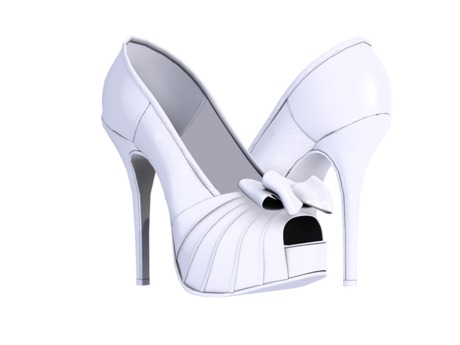 Second Life Marketplace - Full Perm MI Front Bow Pleated Heels For MAP Feet