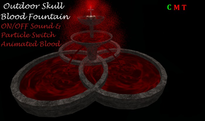 Second Life Marketplace - .:MF Designs:. Outdoor Skull Blood Fountain