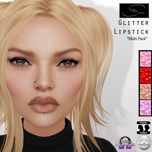 Second Life Marketplace - [Stellar] Glitter Lipstick "Multi Pack ...