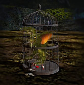 Second Life Marketplace - Caged Gremlin ~ Halloween Décor