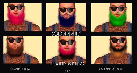 Second Life Marketplace - The Winning Man Beard_(8+ styles options)_In ...