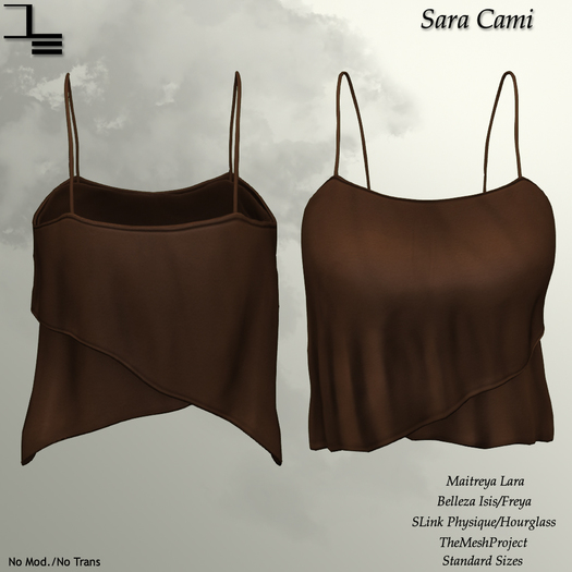 Second Life Marketplace - DE Designs - Sara Cami - Brown