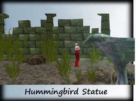 Second Life Marketplace - Underwater Ruins, Coral Humming Bird Statue