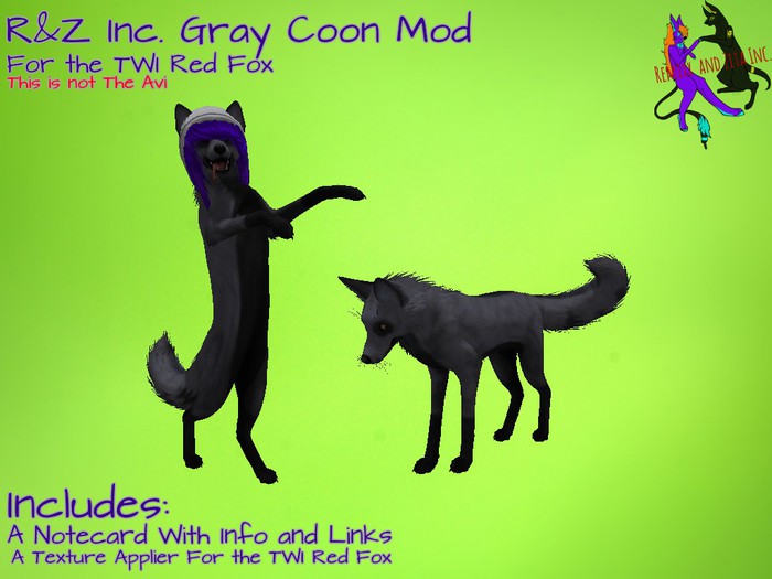 Second Life Marketplace - R&Z Inc. TWI Fox Gray Coon