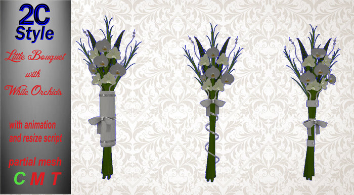 Second Life Marketplace - 2C STYLE--Little Bouquet with White Orchids