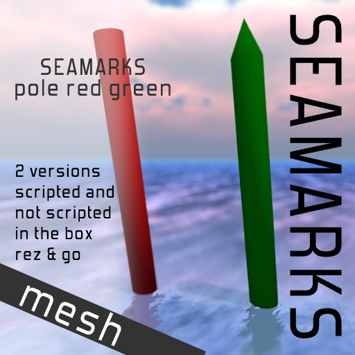 Second Life Marketplace - Red Pole Green Pole (mesh) Lateral Marks